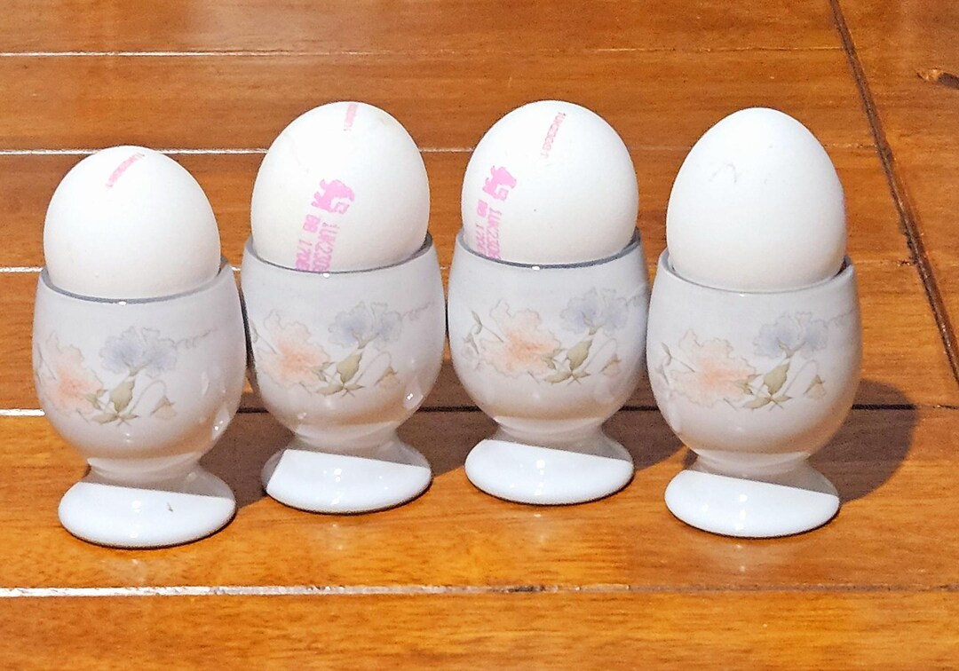 Denby Sweet Pea Egg Cups • Encore Pattern Stoneware • Floral Vintage ...