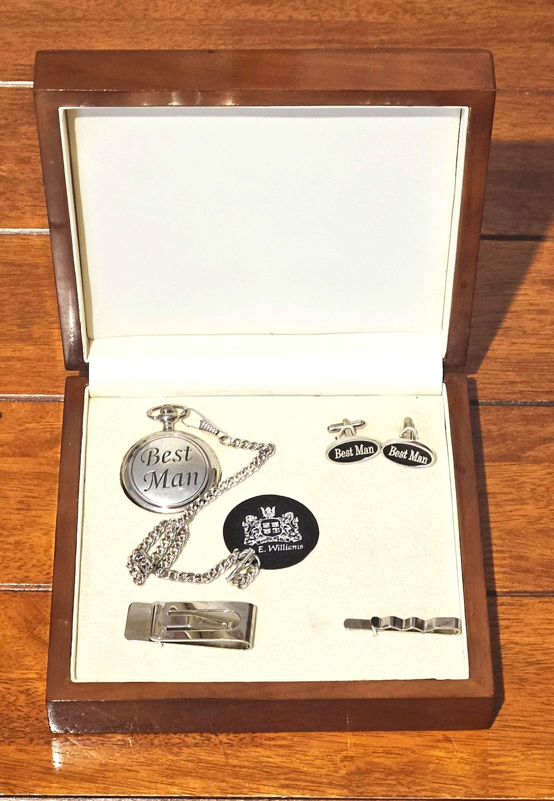 A.E. Williams Best Man Skeleton Mechanical Pocket Watch • Gift Box Set ...