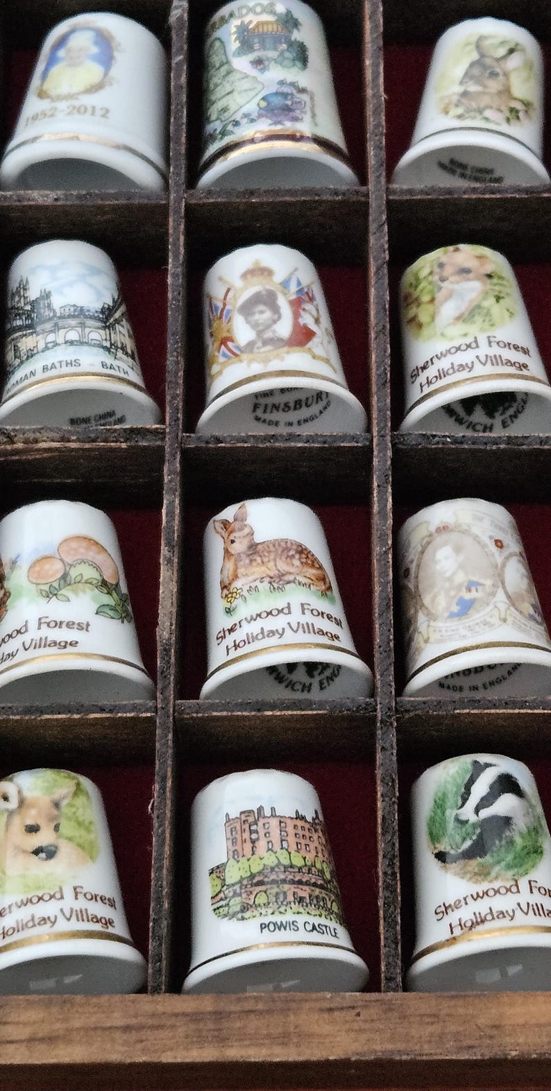Wooden Wall Mounted Thimble Display Case +20 Thimbles Collection - Etsy