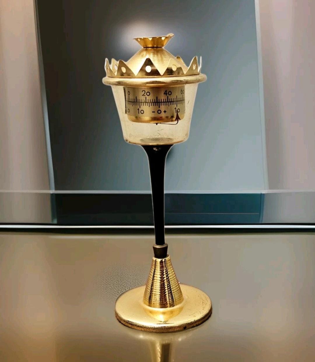 Rare Vintage 50/60S Celsius Standing Thermometer Black Gold Made in ...