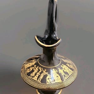 Hydra Pitcher Vase: 24K Gold Greek Pottery, Zeus & Athena - Etsy