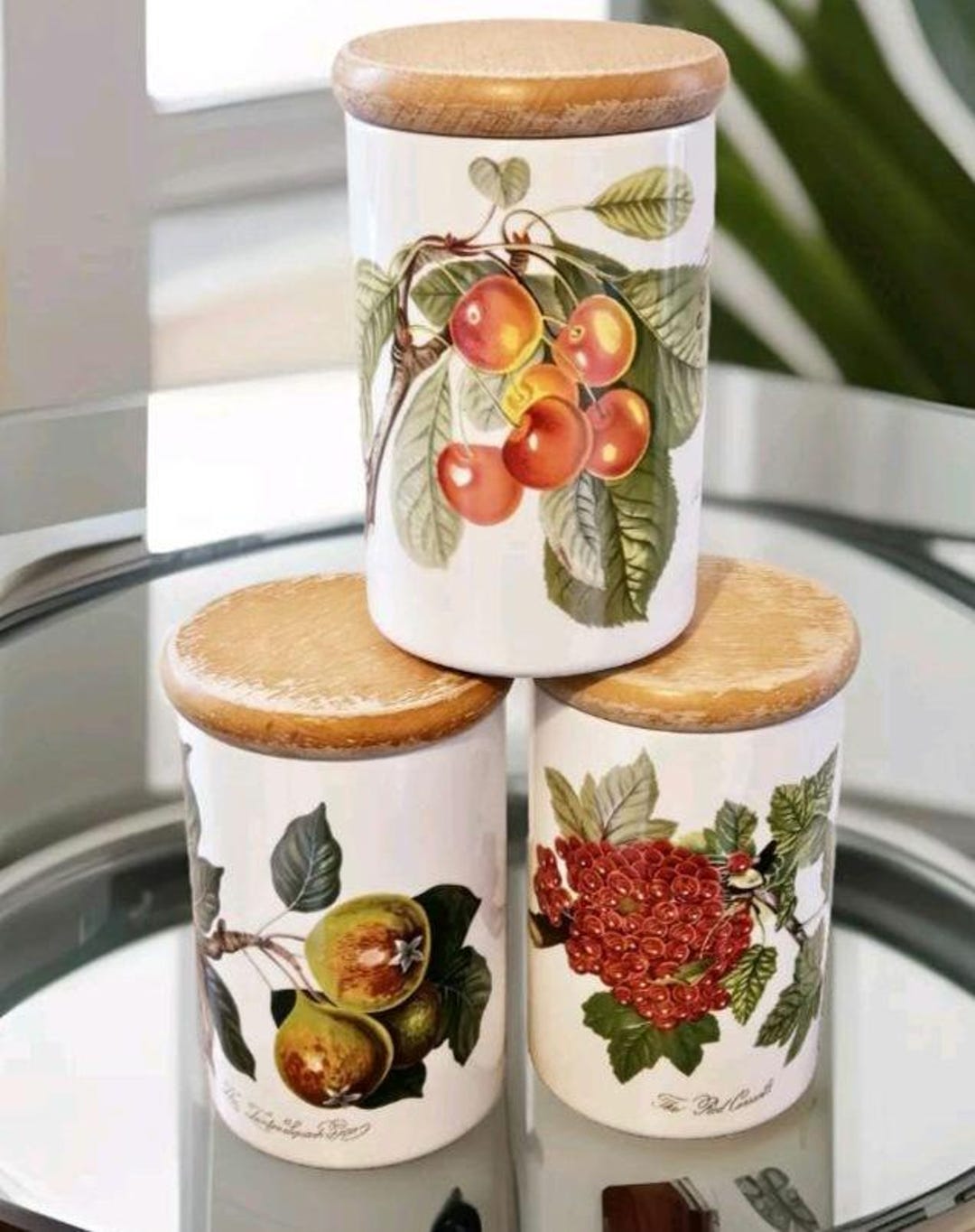 Portmeirion Pomona Canisters Set of 3 – Cherry, Red Currant, Pear ...