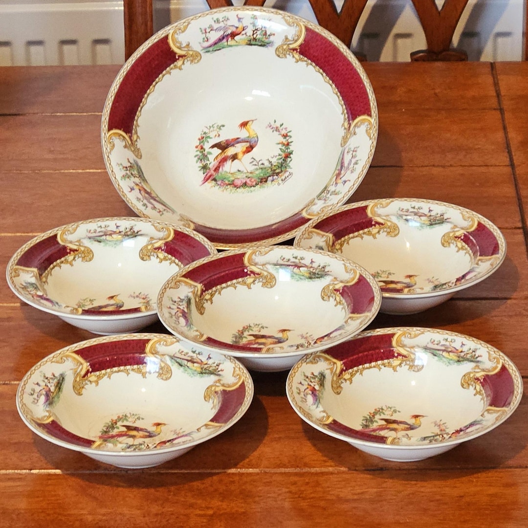 Antique English Ironstone Bowl Set | Myott Son & Co Royal Crown Chelsea ...