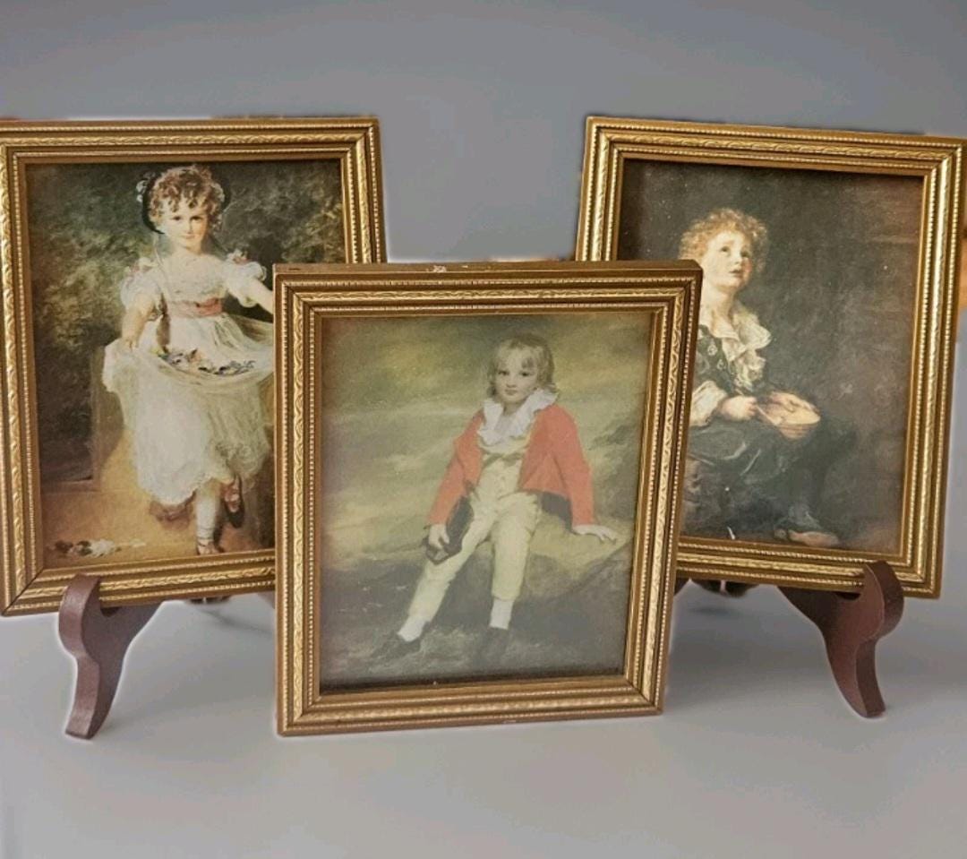 3 Antique Original Framed Primts Sir George Sinclair as a Boy Scottish ...