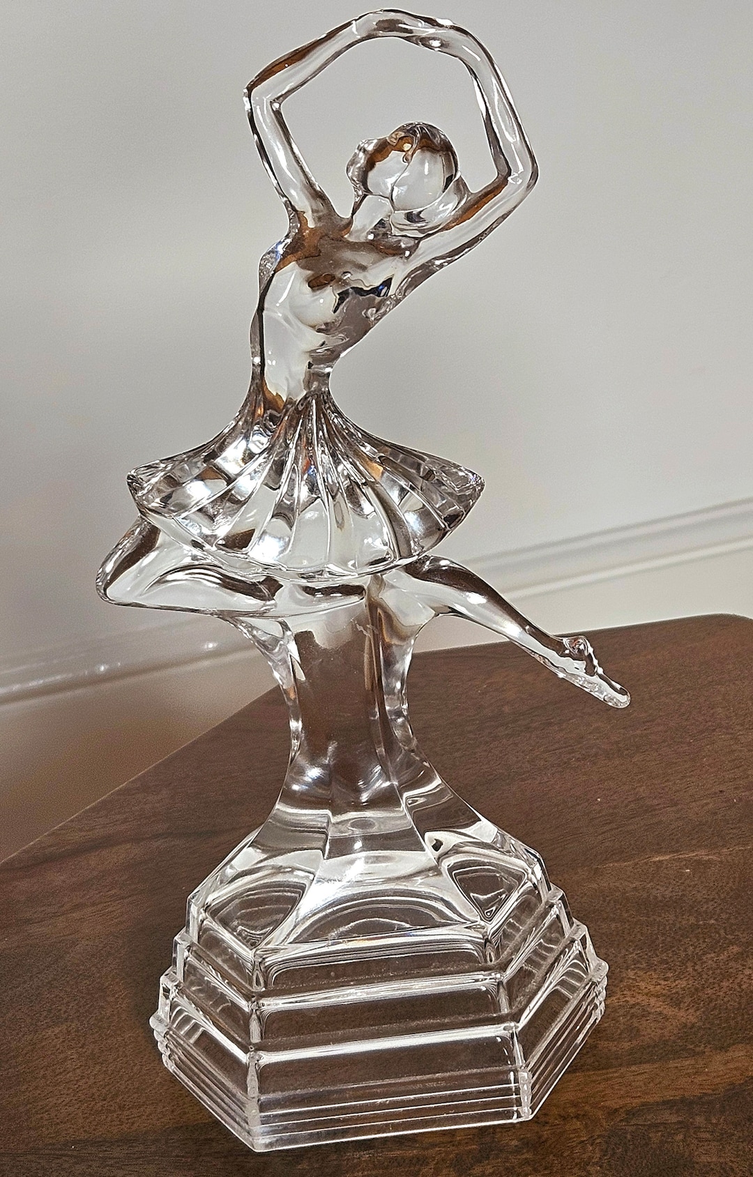 Vintage Crystal Glass Ballerina Dancer Figure Italian Trophy Sculpture ...