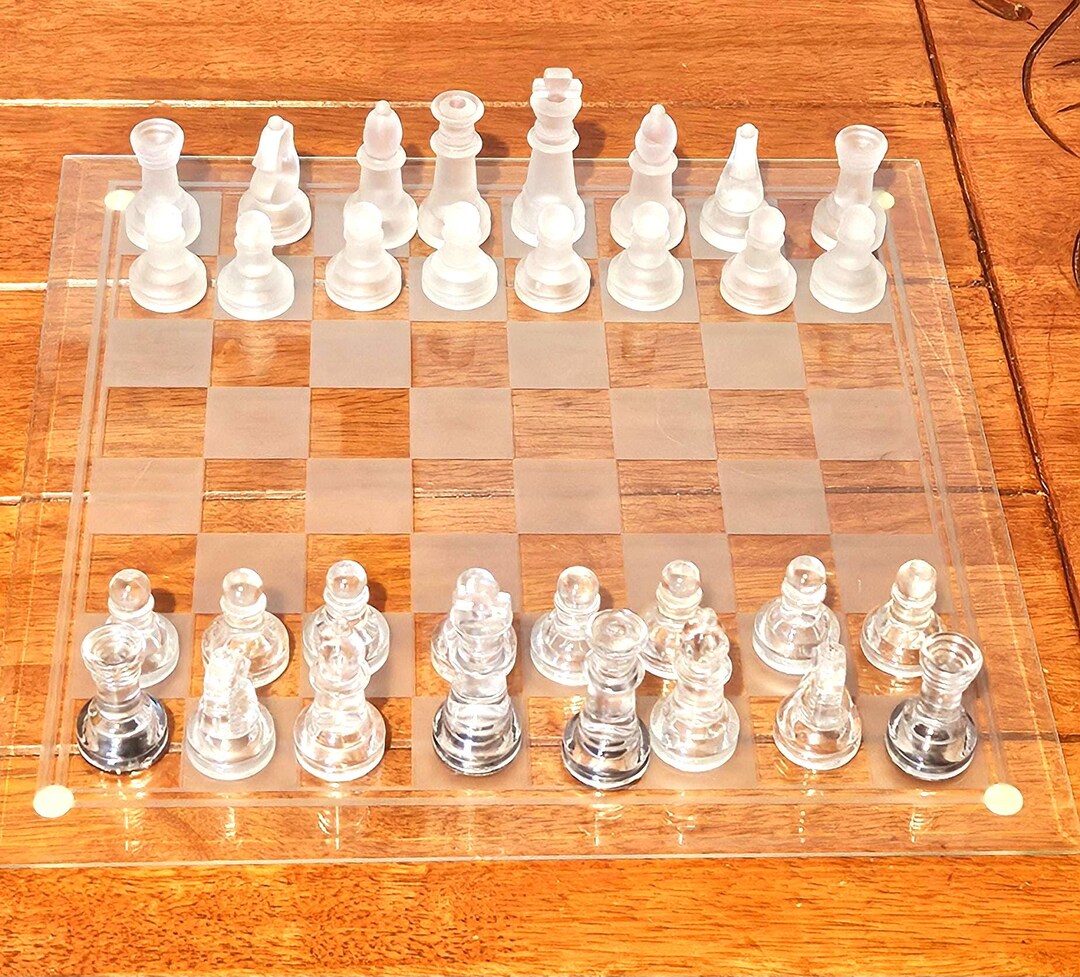 Crystal Glass Chess Set | Elegant Home Decor Gift for Him | Modern ...