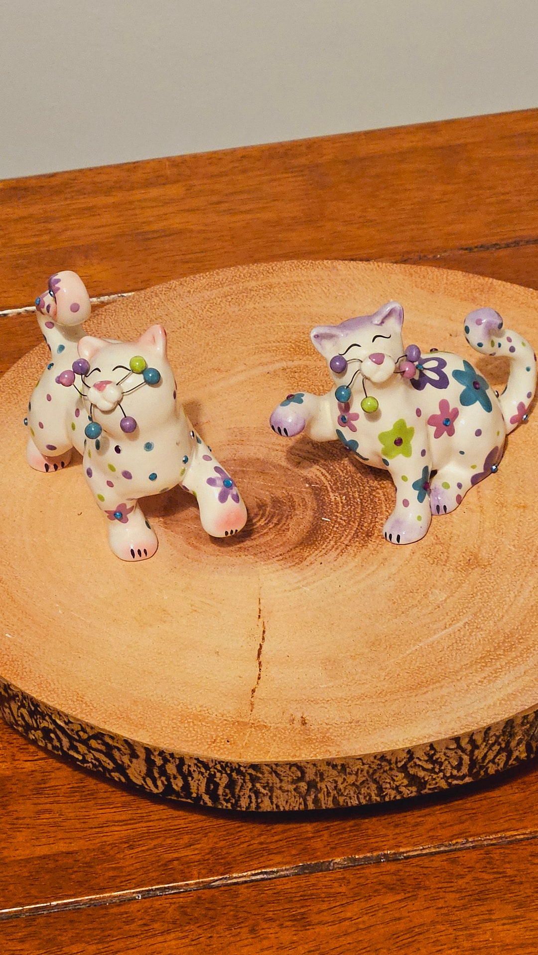 Rare Amy Lacombe Whimsiclay Cat Figurines 12cm X 12.5cm Jenna &claire ...