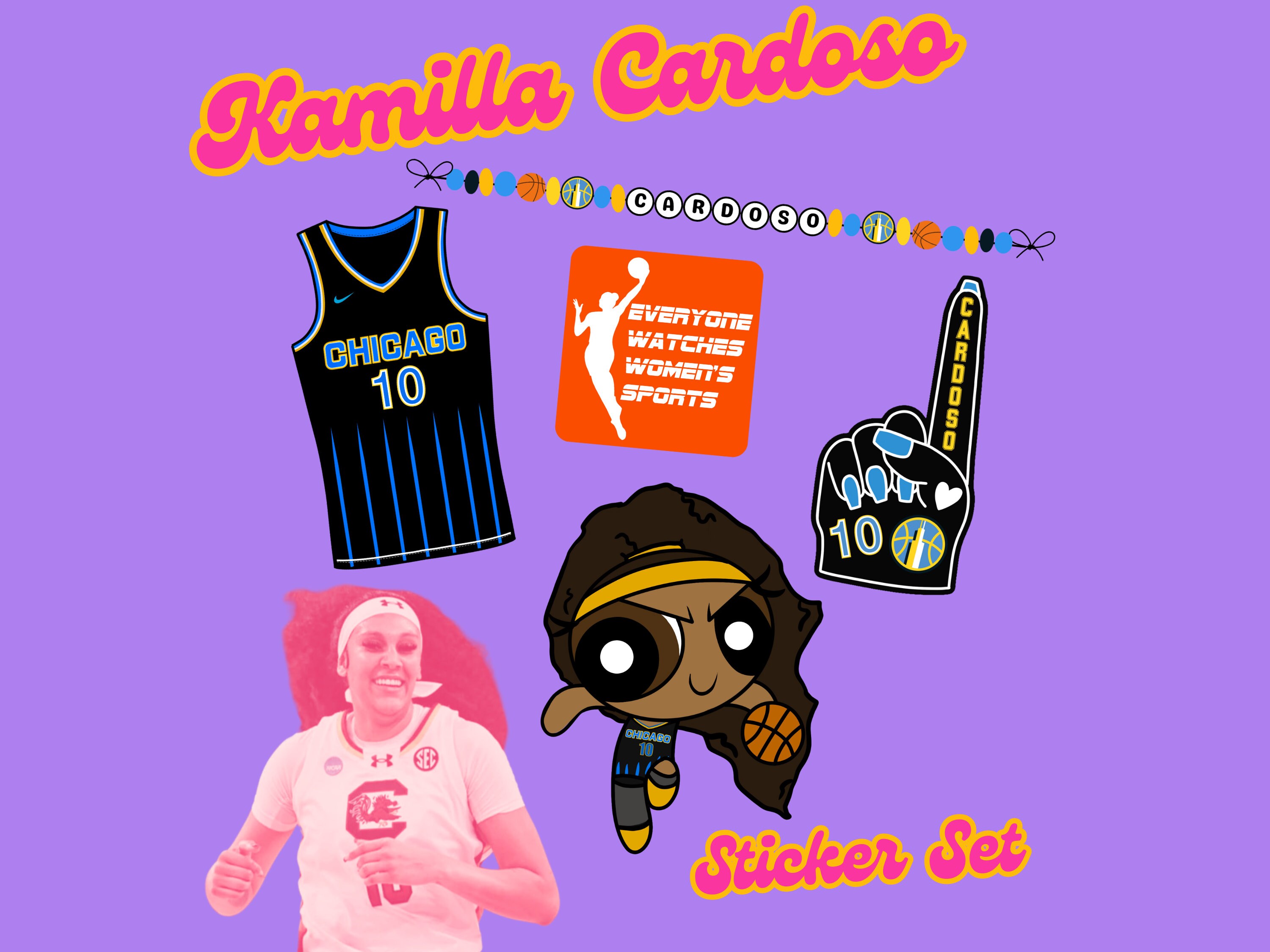 CUSTOM WNBA PLAYER Choose Your Player Sticker Set of 6 - Etsy