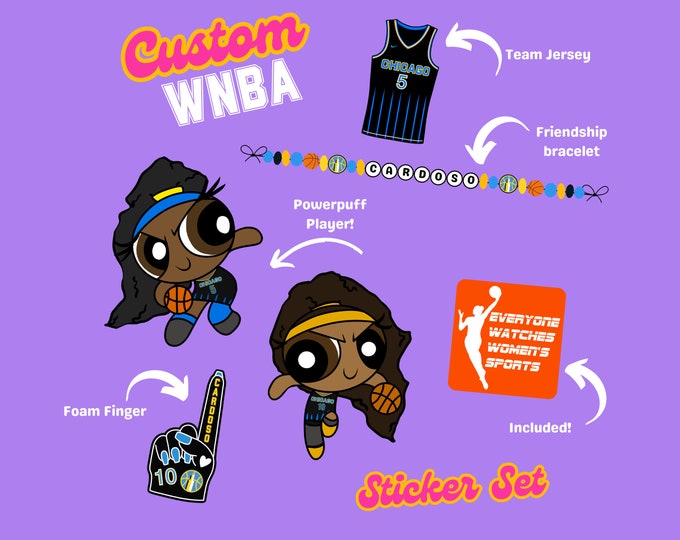 CUSTOM WNBA PLAYER - Choose Your Player! - Sticker Set of 6 - Etsy