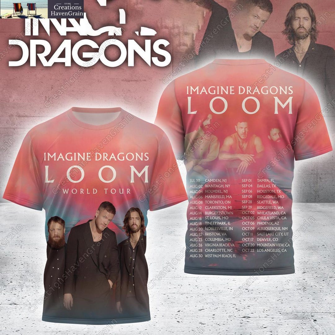 Imagine Dragons Loom Tour 2024 T-shirt, Imagine Dragons Band Shirt ...