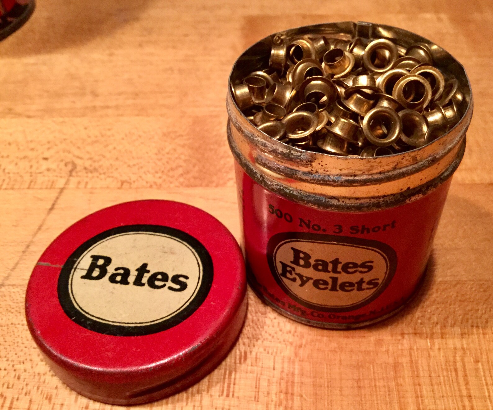 Vintage Bates No. 3 Short Brass Eyelets 500 Count Three Tins - Etsy
