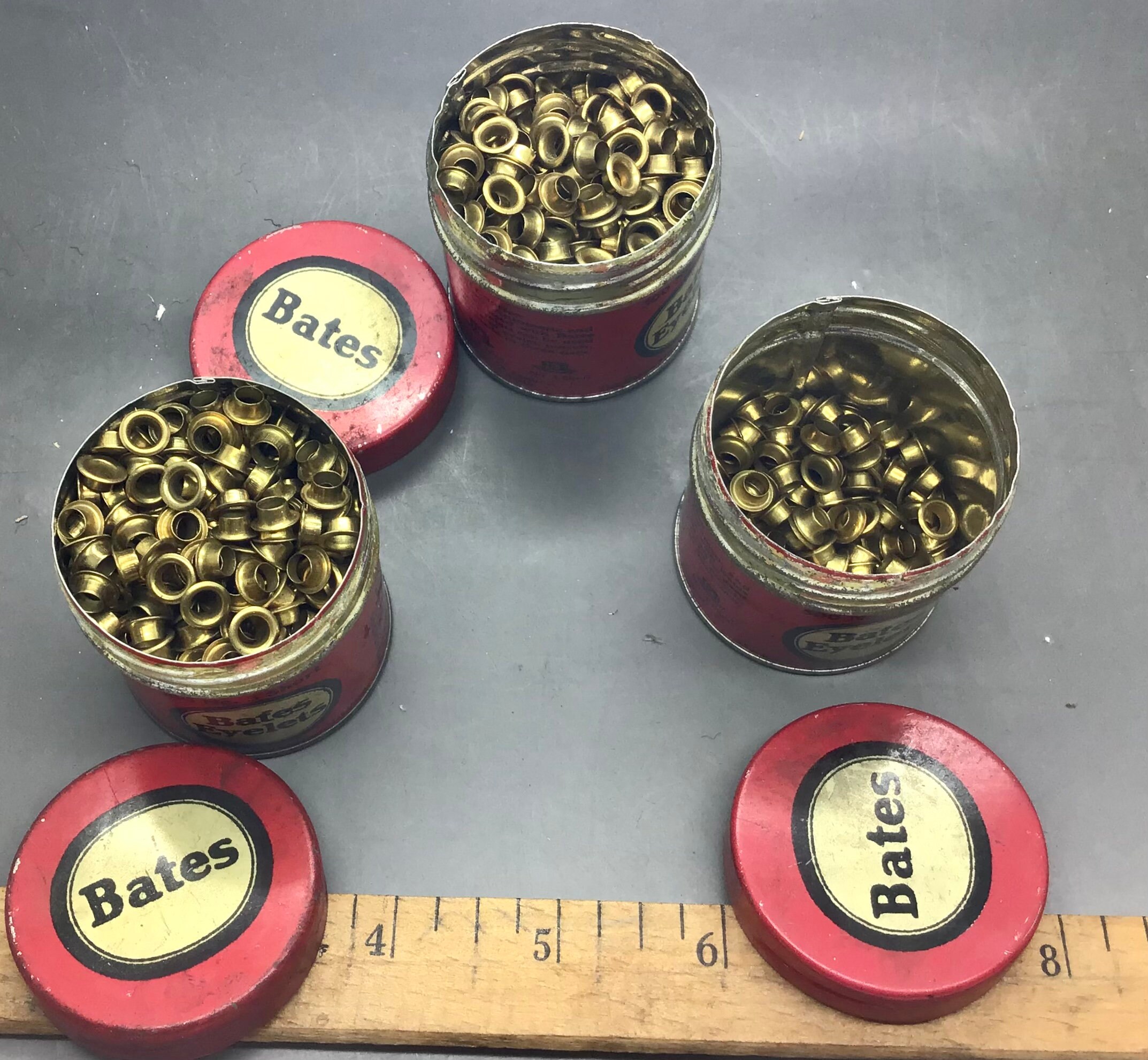 Vintage Bates No. 3 Short Brass Eyelets 500 Count Three Tins - Etsy