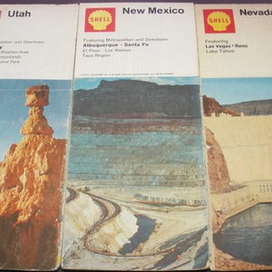 12 Vintage Shell US States and Cities Road Maps 60's 70's - Etsy