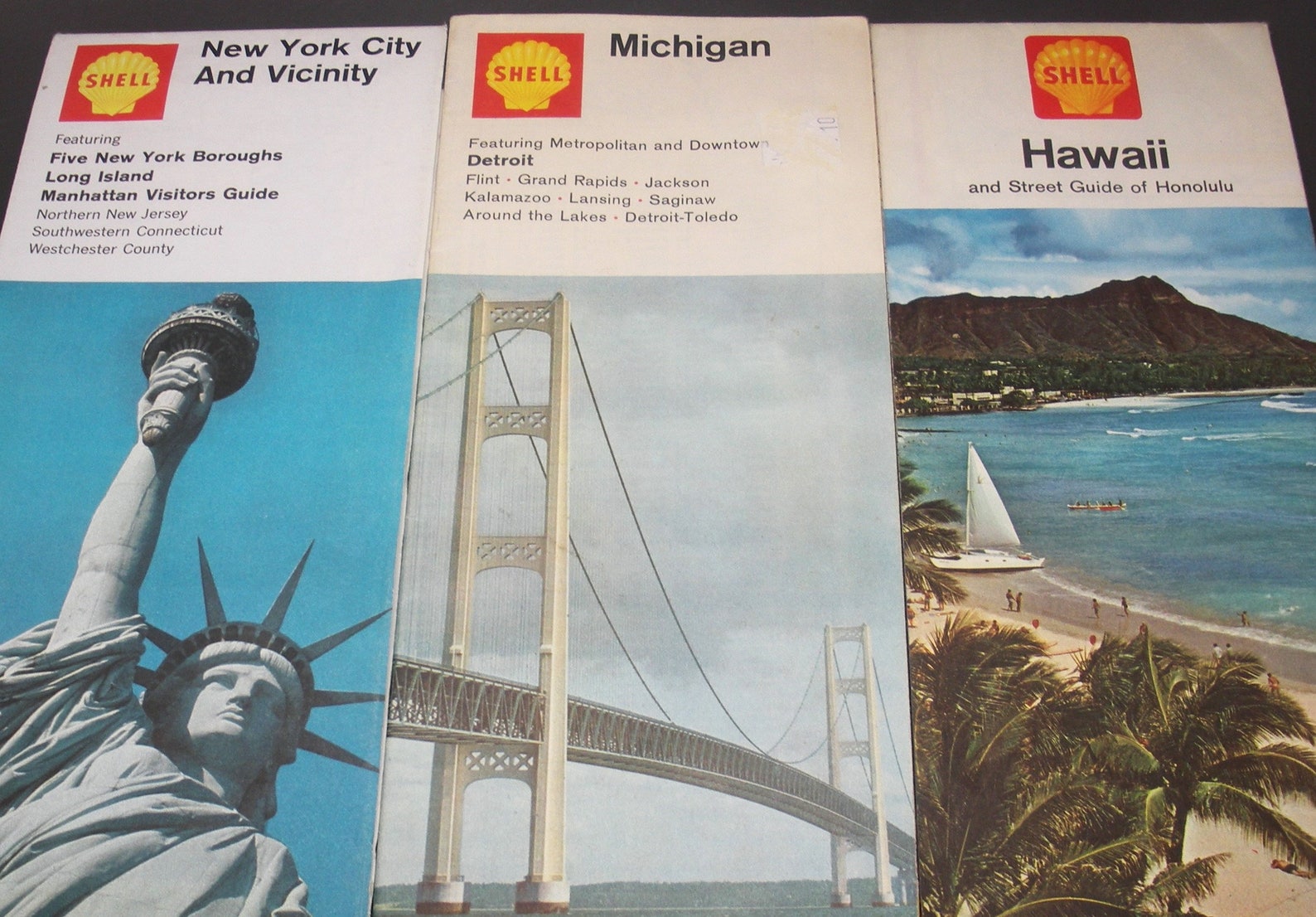 12 Vintage Shell US States and Cities Road Maps 60's - Etsy