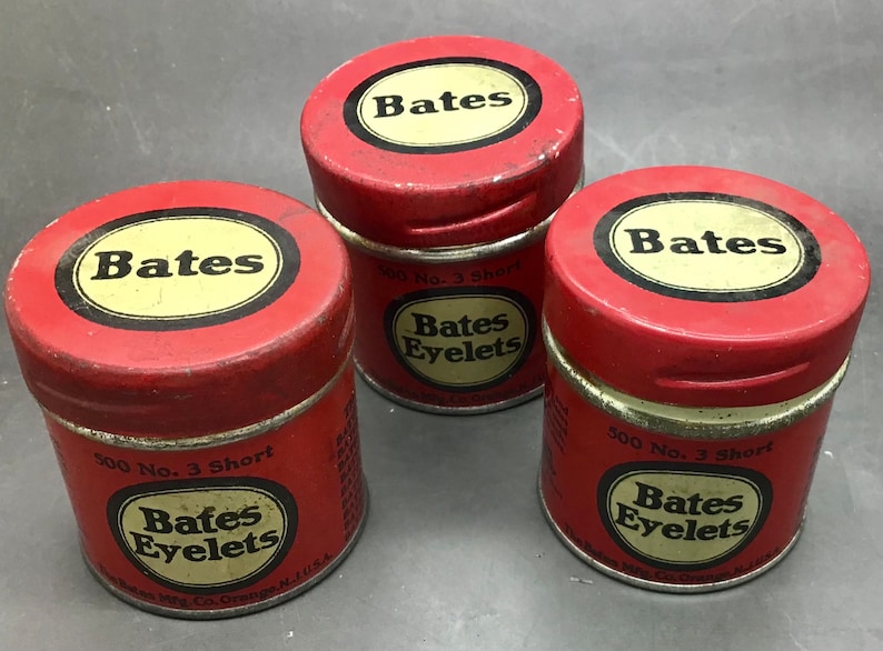 Vintage Bates No. 3 Short Brass Eyelets 500 Count Three Tins - Etsy