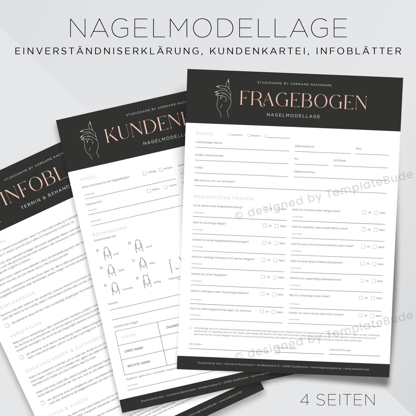 Consent Form for Nail Design, Nail Modeling in Nail Studio Forms - Etsy