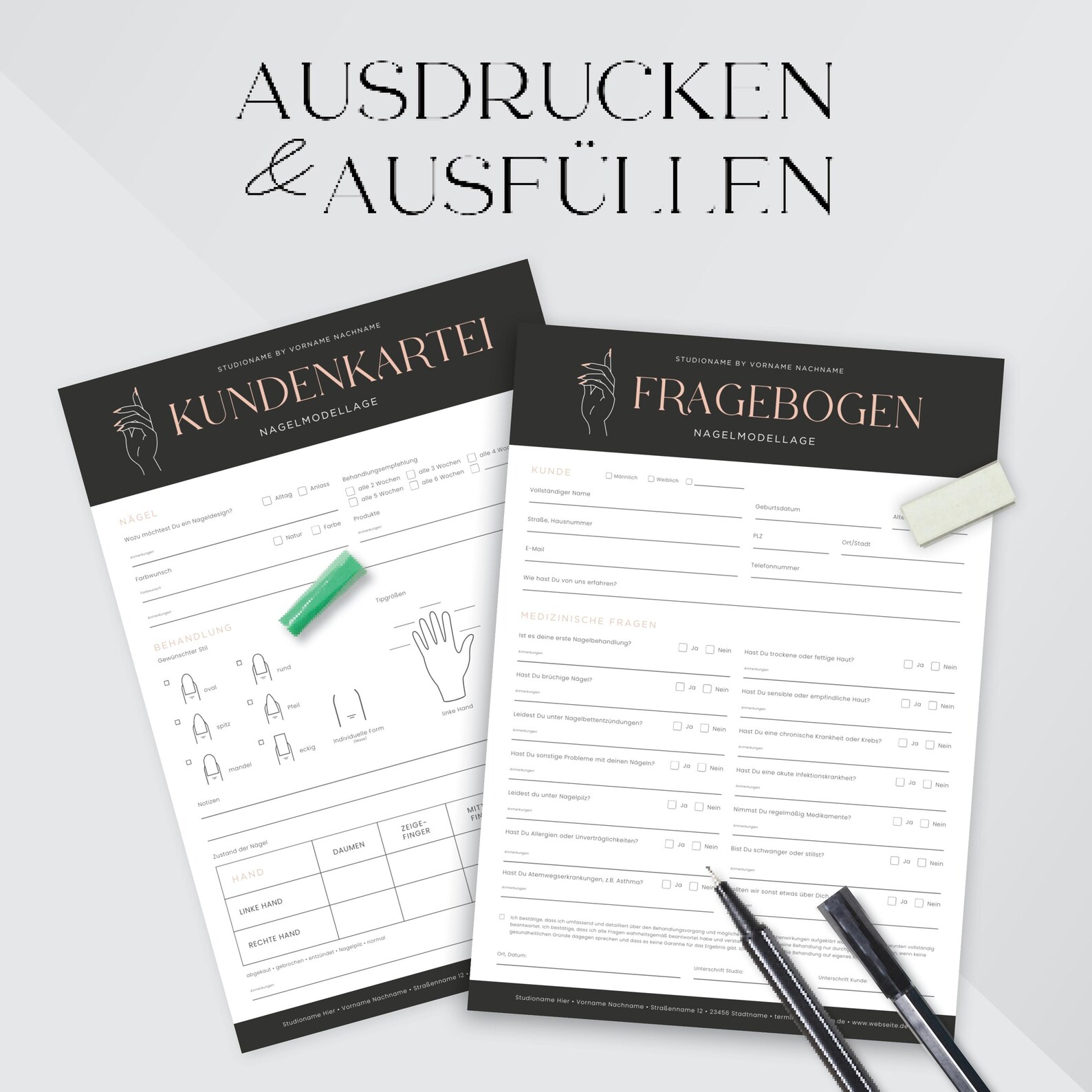 Consent Form for Nail Design, Nail Modeling in Nail Studio Forms - Etsy