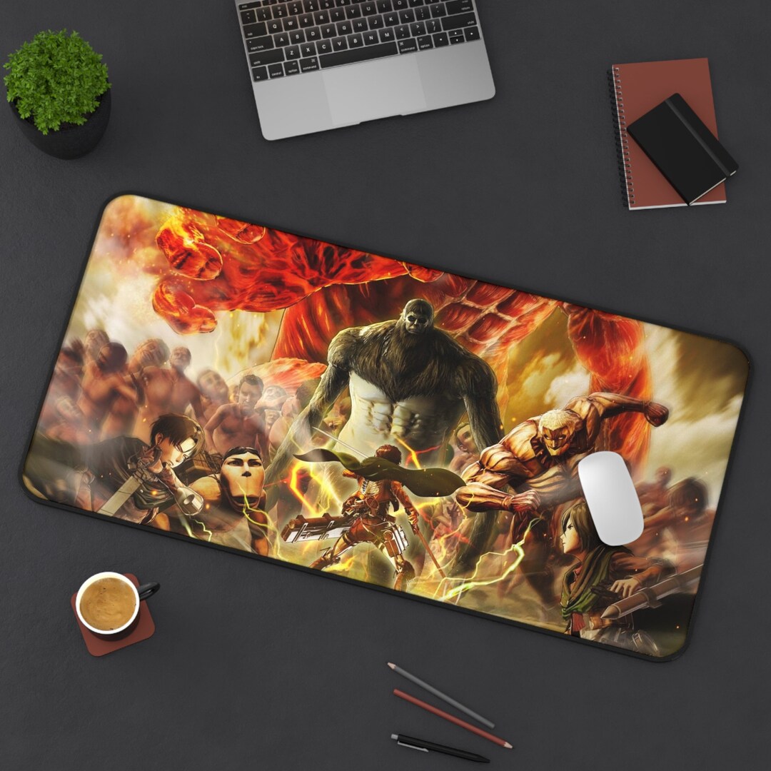 Attack on Titan Desk Mat: Anime Desk Mat, Long Desk Mat, Office Decor ...