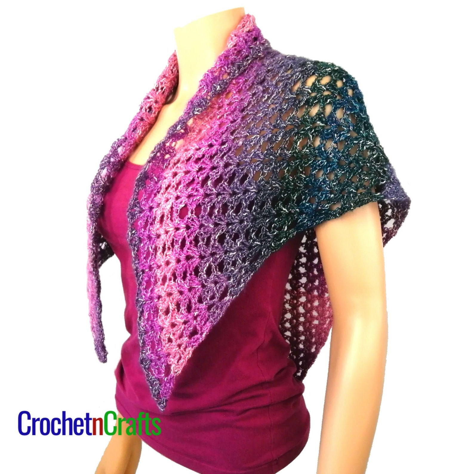 Double V-stitch Crochet Shawl - PDF Pattern - Etsy