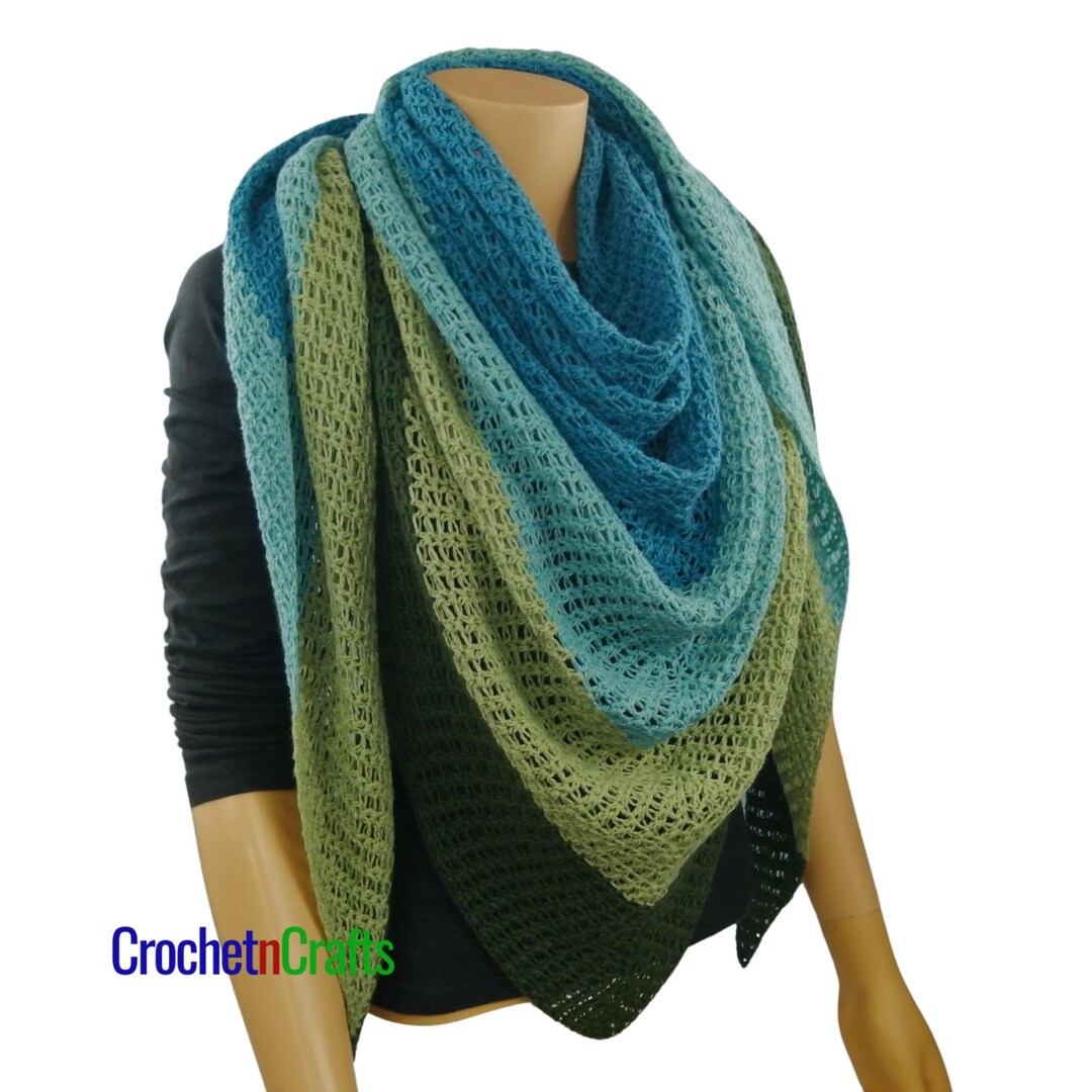 Pretty Simple Triangular Shawl Crochet Pattern - Etsy