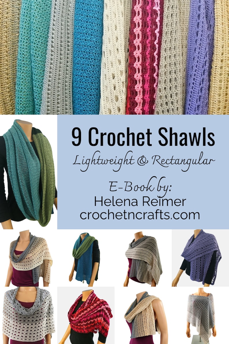 9 Shawl Crochet Patterns - Lightweight and Rectangular - Etsy Canada