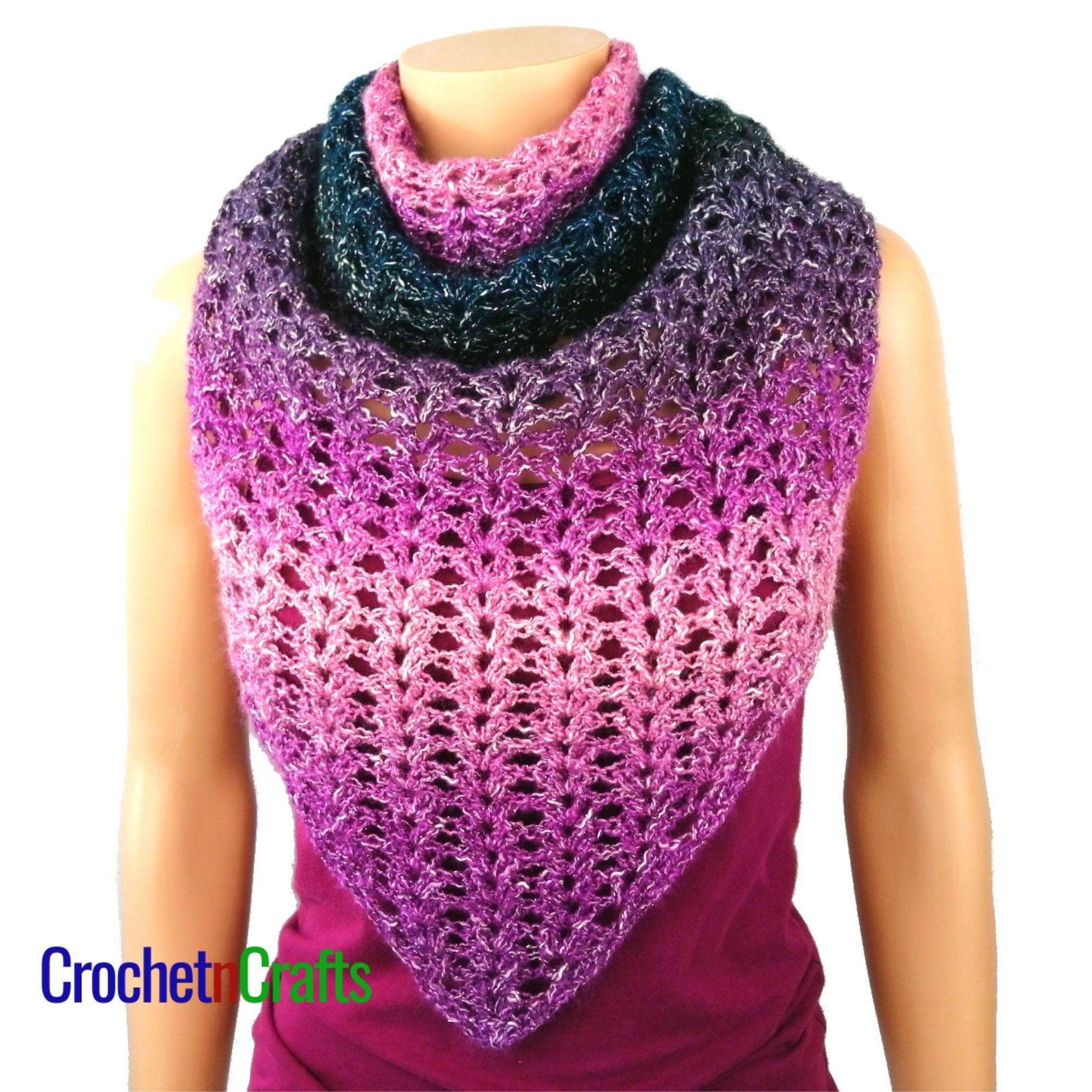 Double V-stitch Crochet Shawl - PDF Pattern - Etsy