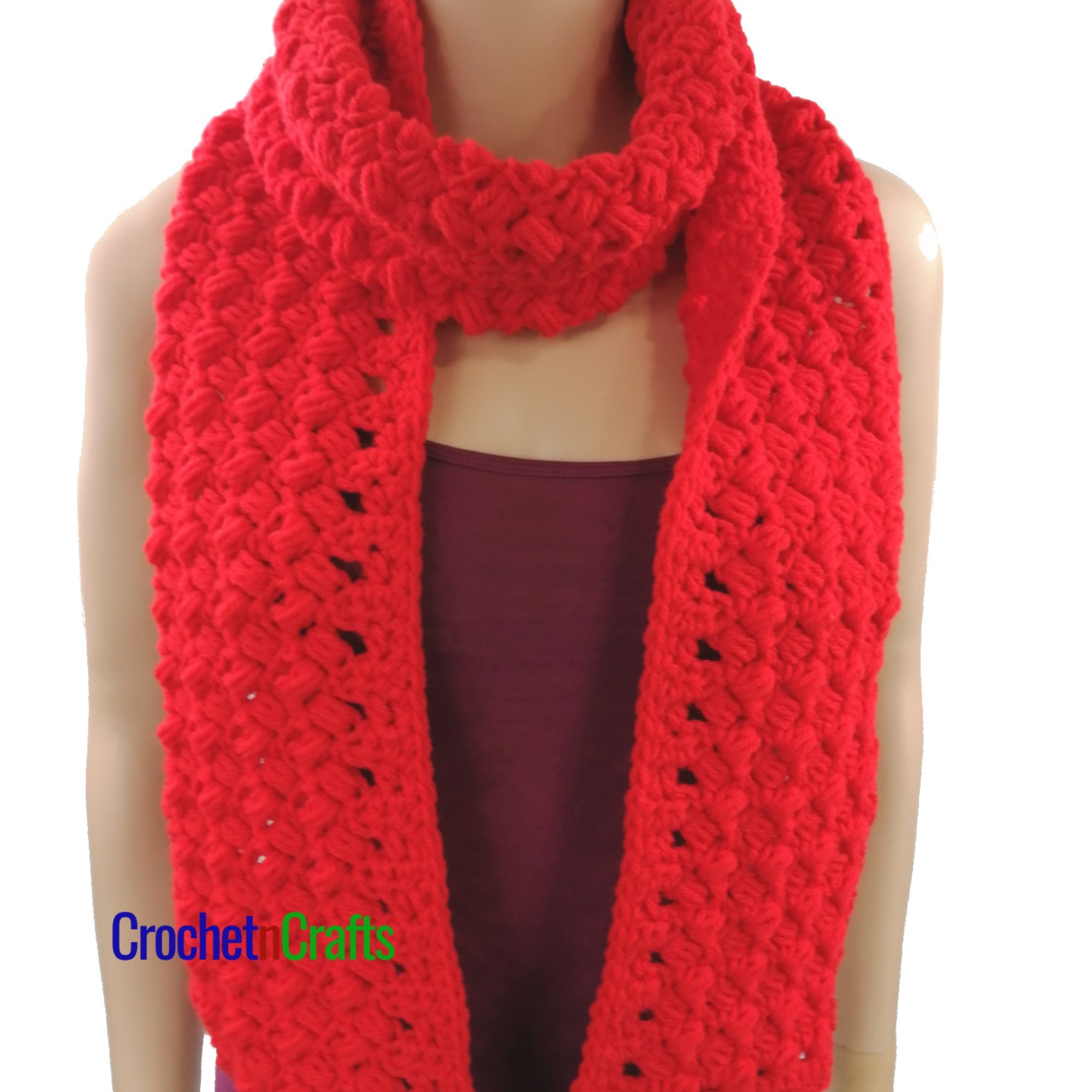 Textured Crochet Scarf - PDF Pattern - Etsy