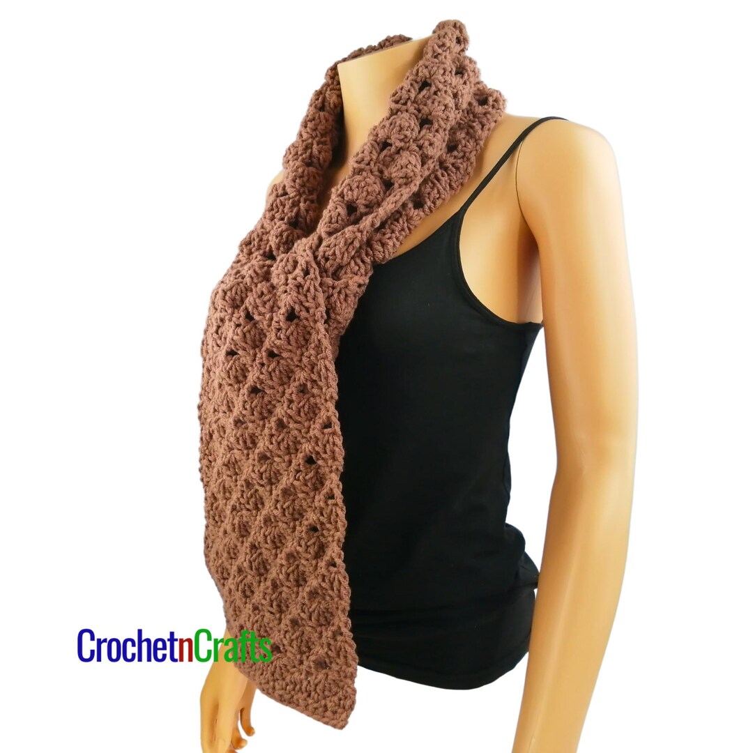 Alternating Shells and V's Crochet Scarf - Etsy