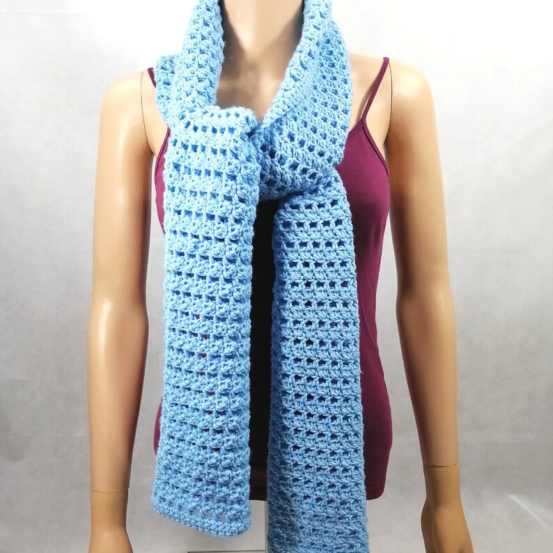 Seeded Lace Simple and Light Crochet Scarf - Etsy