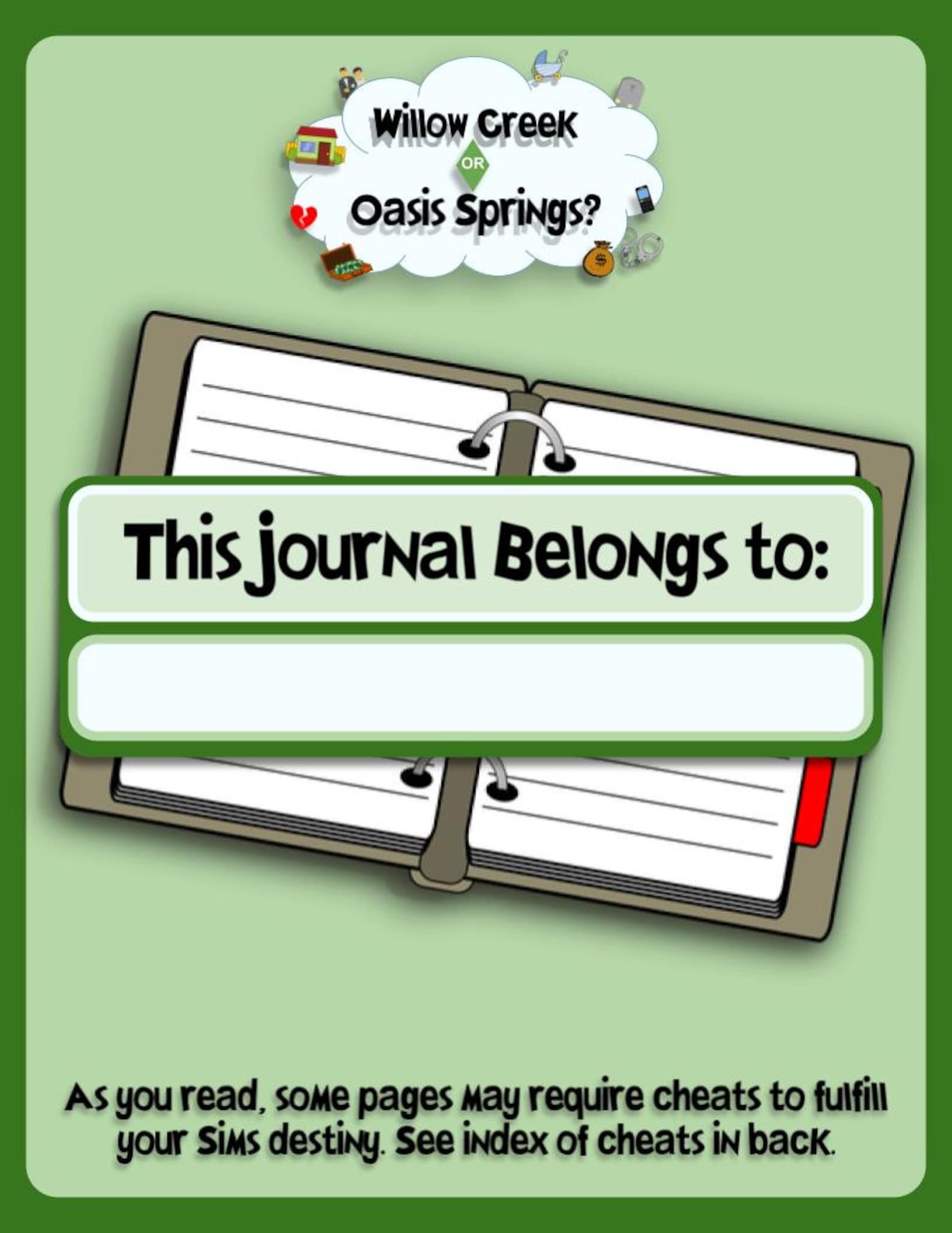 Sims 4 Activity Journal, Gameplay Challenges, Legacy Tracker (digital ...