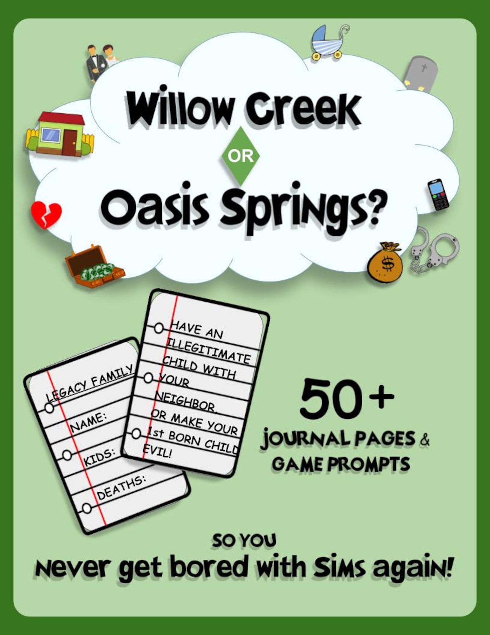 Sims 4 Activity Journal w/ Legacy Tracker, Sim Biography, Fun Gameplay ...