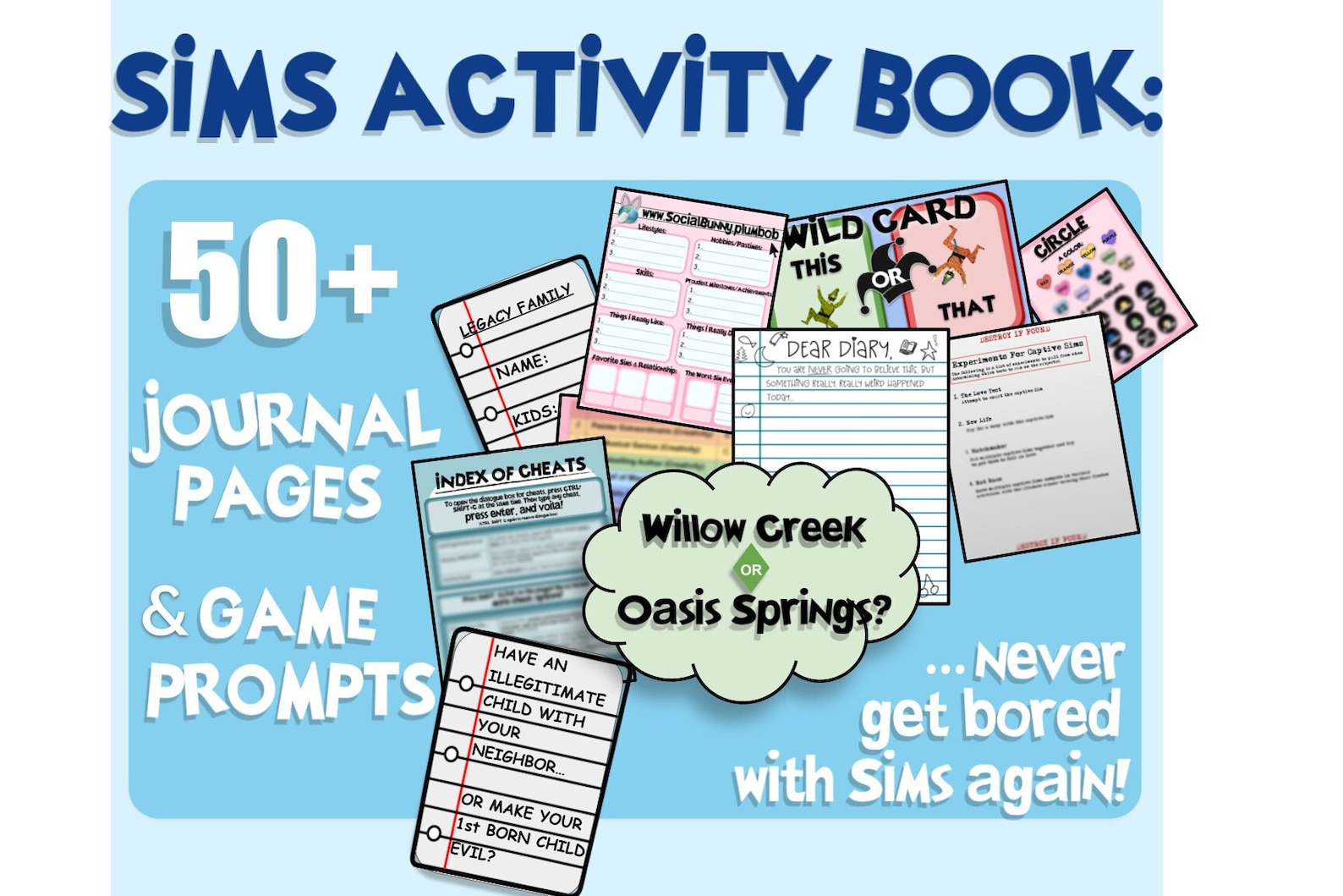 Sims 4 Activity Journal (w/ Legacy Tracker, Sim Biography, Fun Gameplay ...