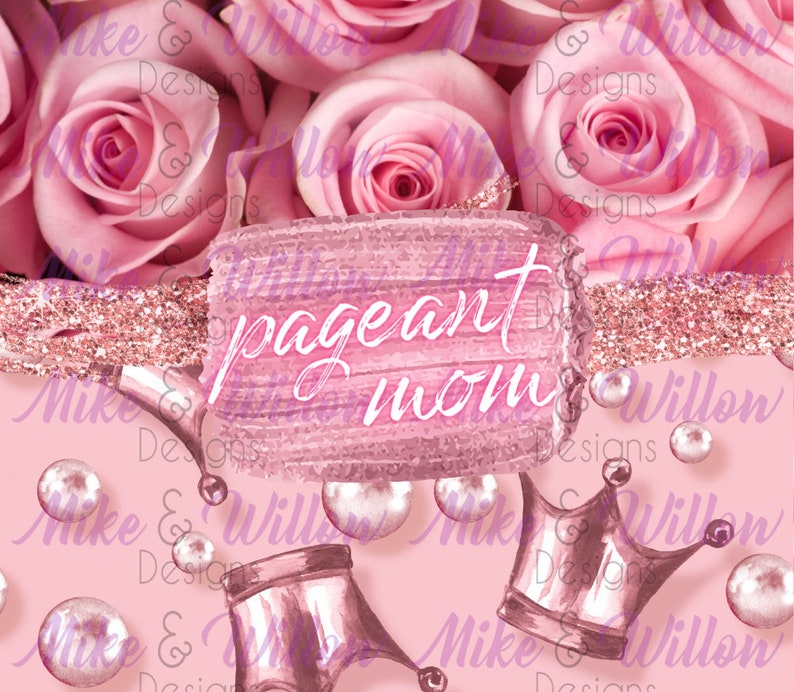 20oz Skinny Tumbler Sublimation Design -pageant Mom - PNG for ...