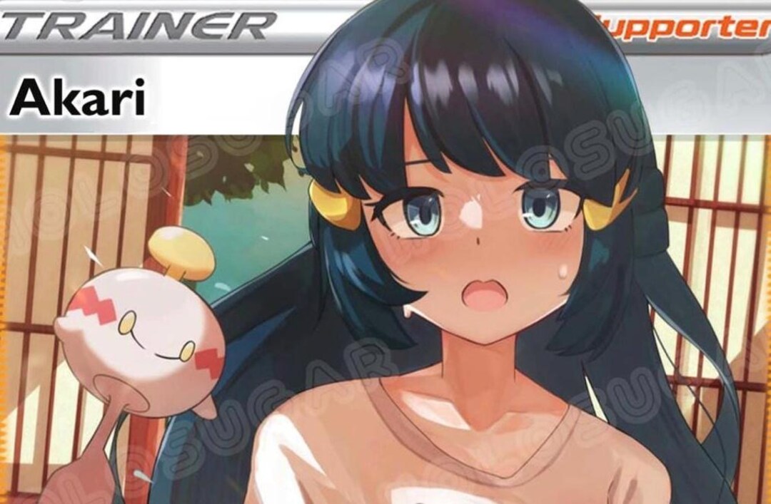 Handmade Holographic Pokémon Trainer Card – Akari Waifu - Etsy