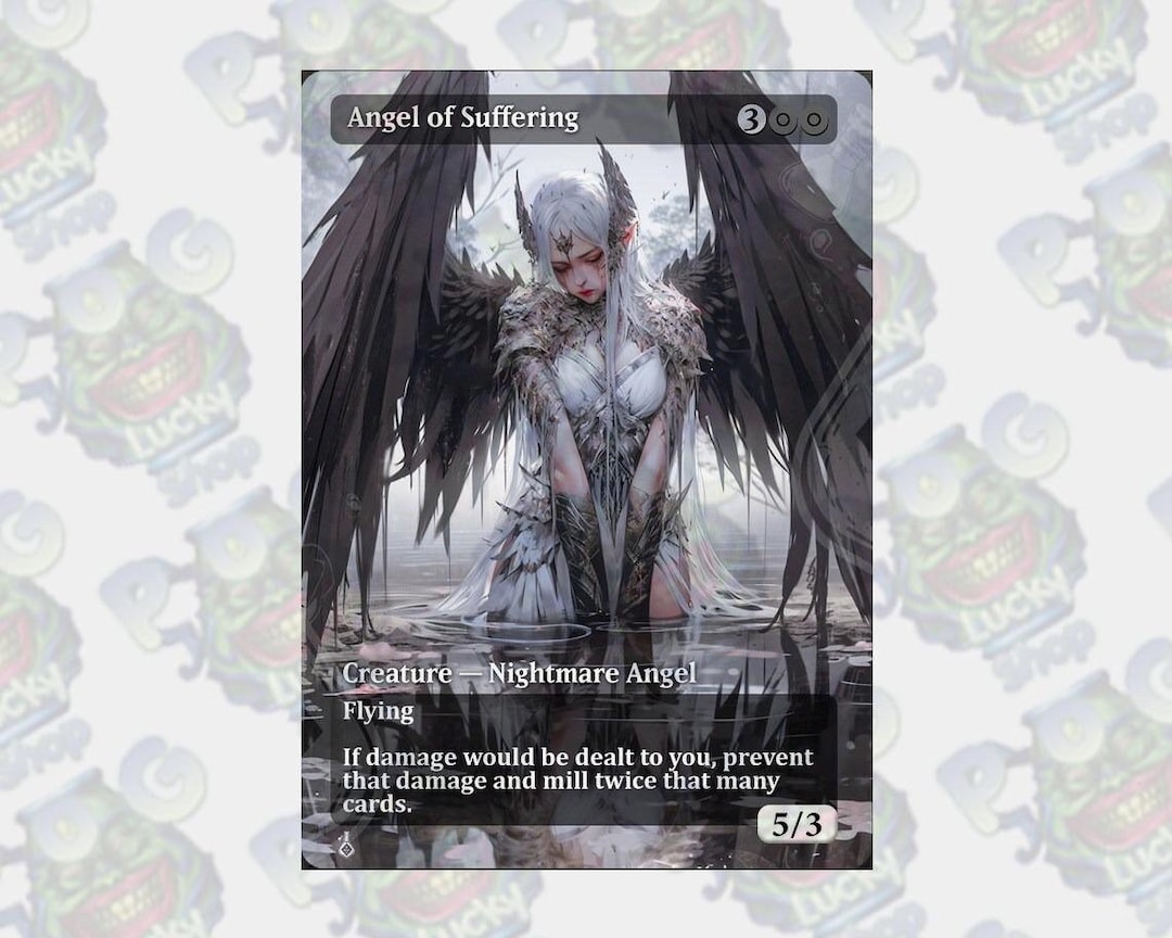 Angel of Suffering Full Art Mtg Proxy Custom Card Holographic - Etsy