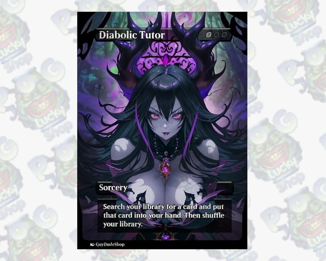 Demonic Tutor Full Art Mtg Proxy Custom Card Holographic - Etsy