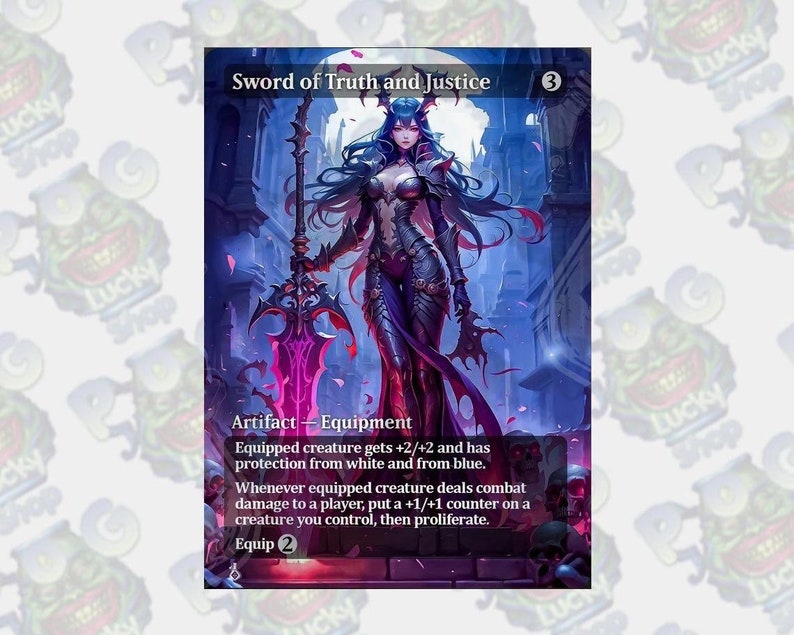 Sword of Truth and Justice Full Art Mtg Proxy Custom Card Holographic ...