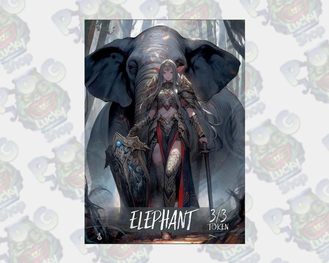 Token Elephant Full Art Mtg Proxy Custom Card Holographic - Etsy