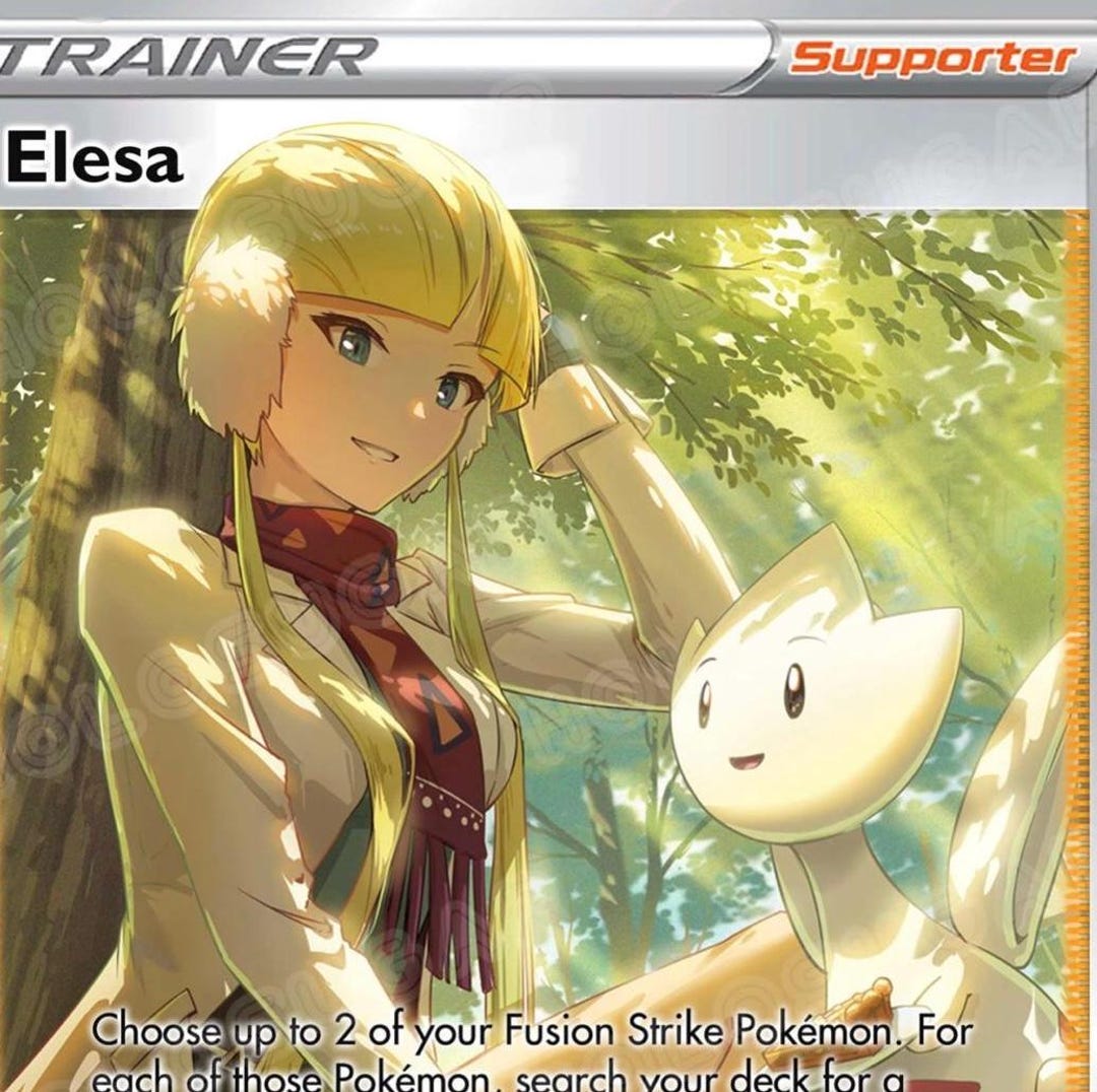Handmade Holographic Pokémon Trainer Card – Elesa Waifu - Etsy