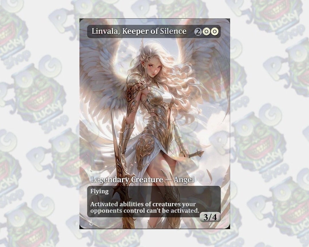 Linvala, Keeper of Silence Full Art Mtg Proxy Custom Card Holographic ...