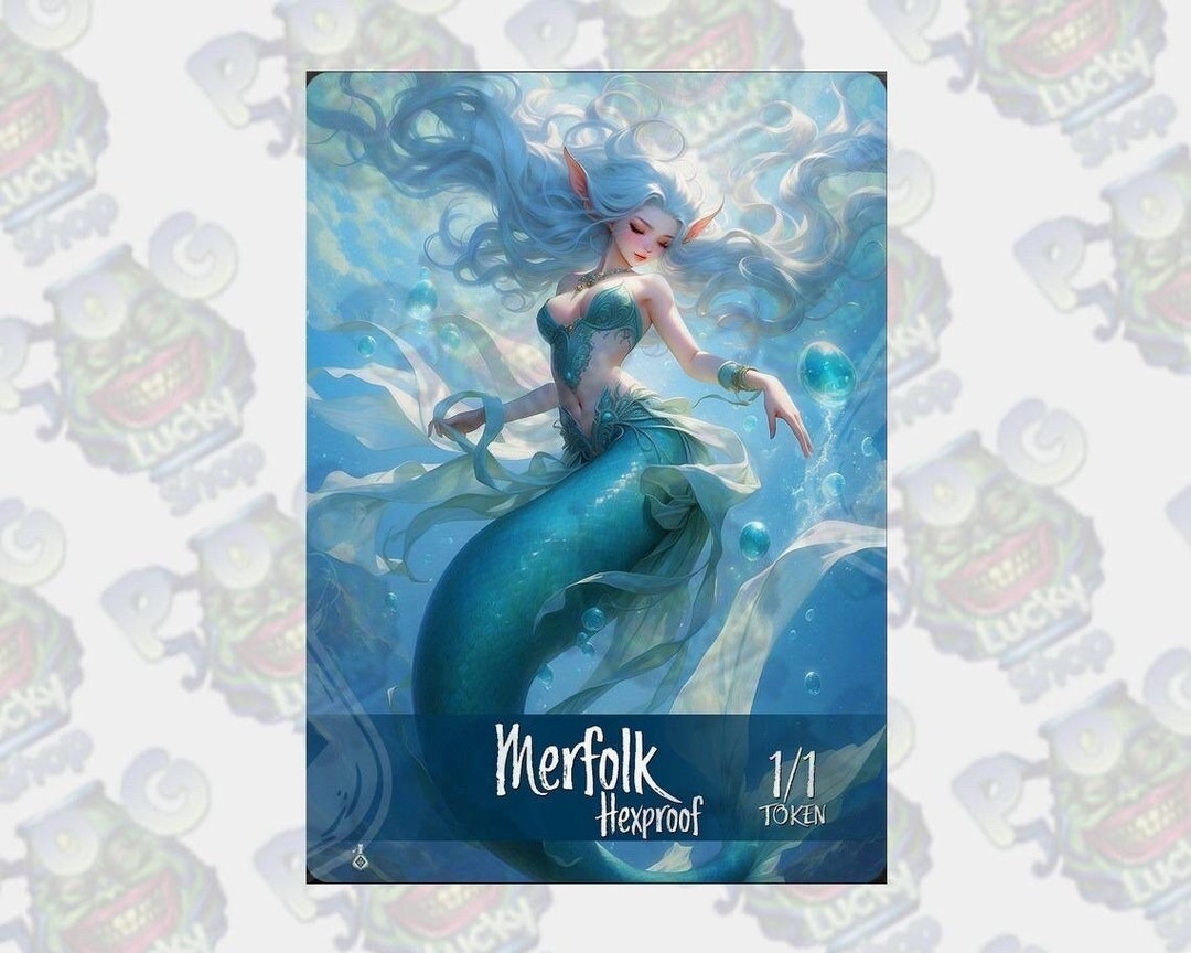Token Merfolk Hexproof Full Art Mtg Proxy Custom Card Holographic - Etsy