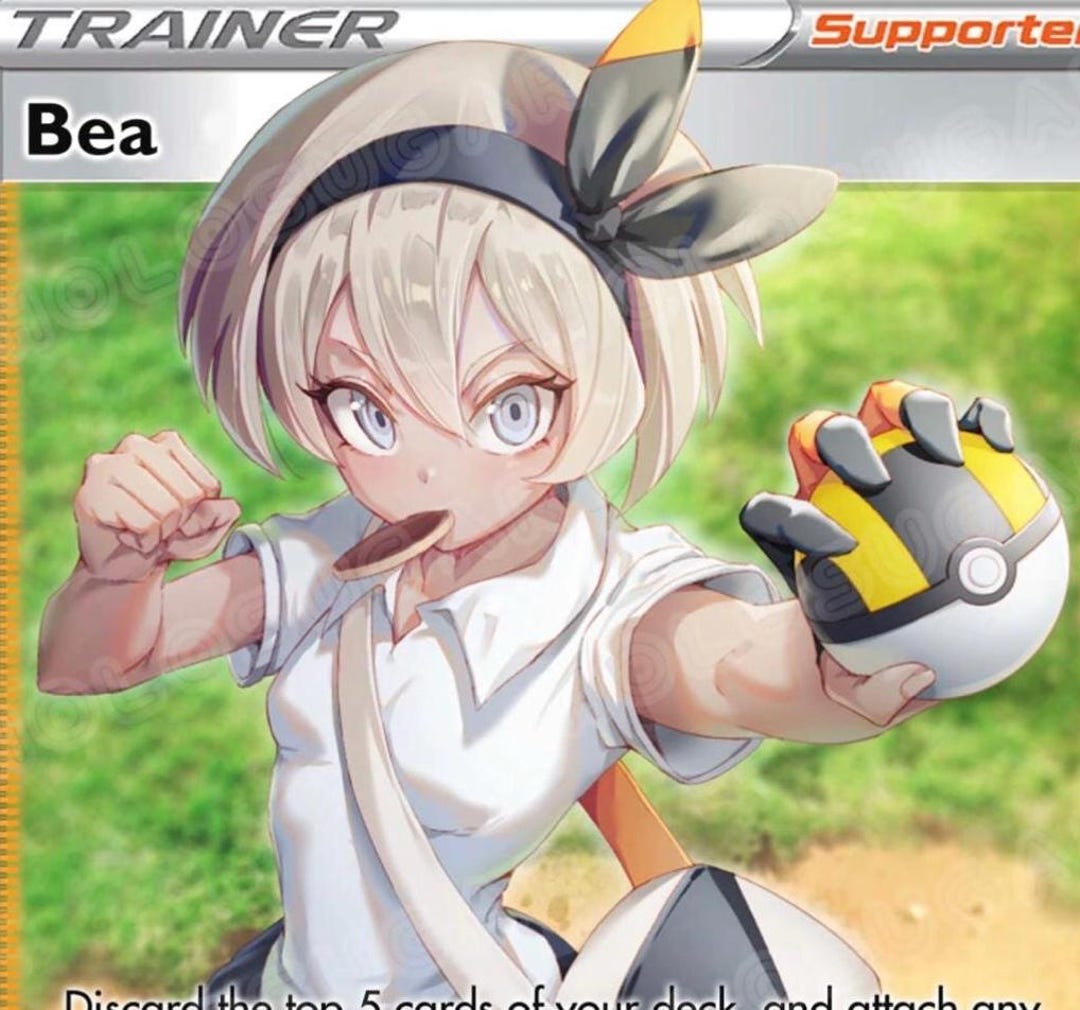 Handmade Holographic Pokémon Trainer Card – Bea Waifu - Etsy