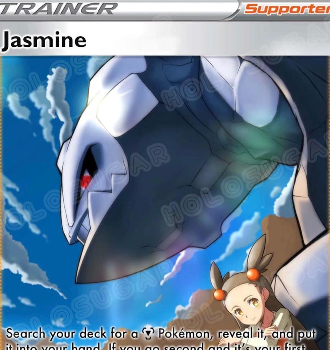 Handmade Holographic Pokémon Trainer Card – Jasmine Waifu - Etsy