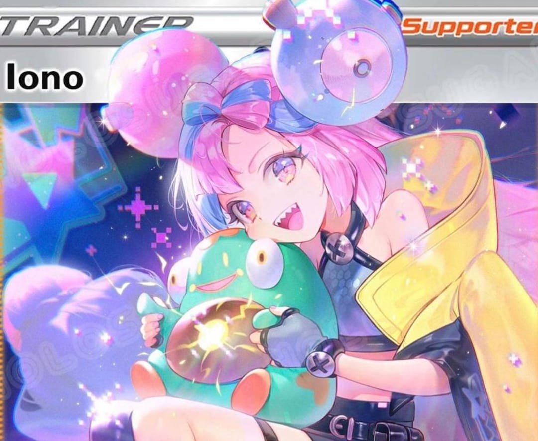 Handmade Holographic Pokémon Trainer Card – Iono Waifu - Etsy