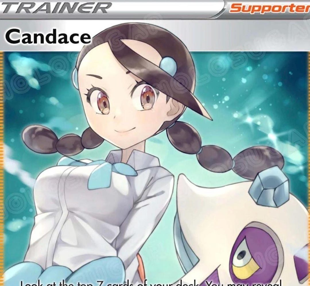 Handmade Holographic Pokémon Trainer Card – Candace Waifu - Etsy