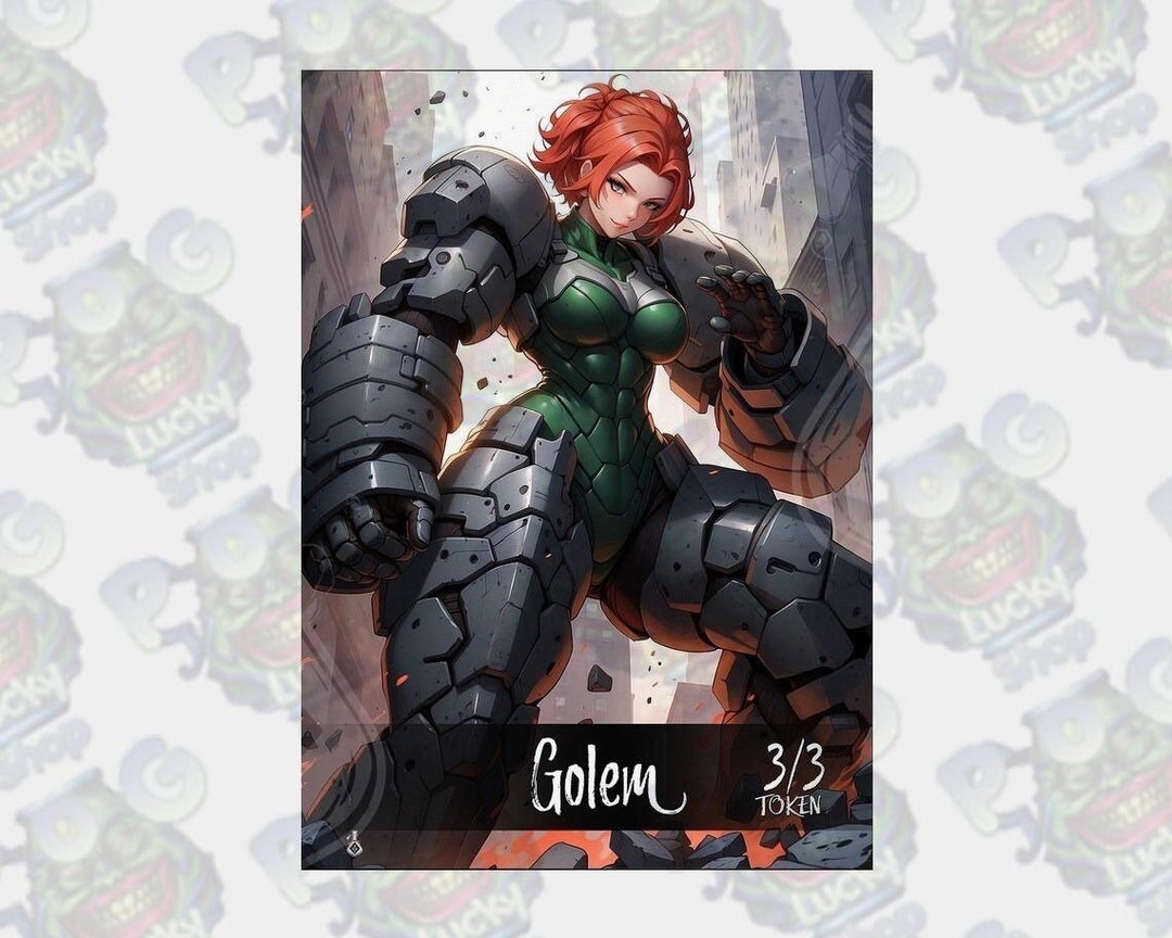 Token Golem Full Art Mtg Proxy Custom Card Holographic - Etsy