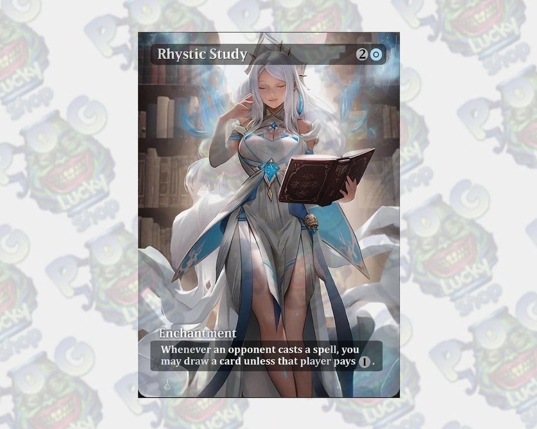 Rhystic Study Full Art Mtg Proxy Custom Card Holographic - Etsy