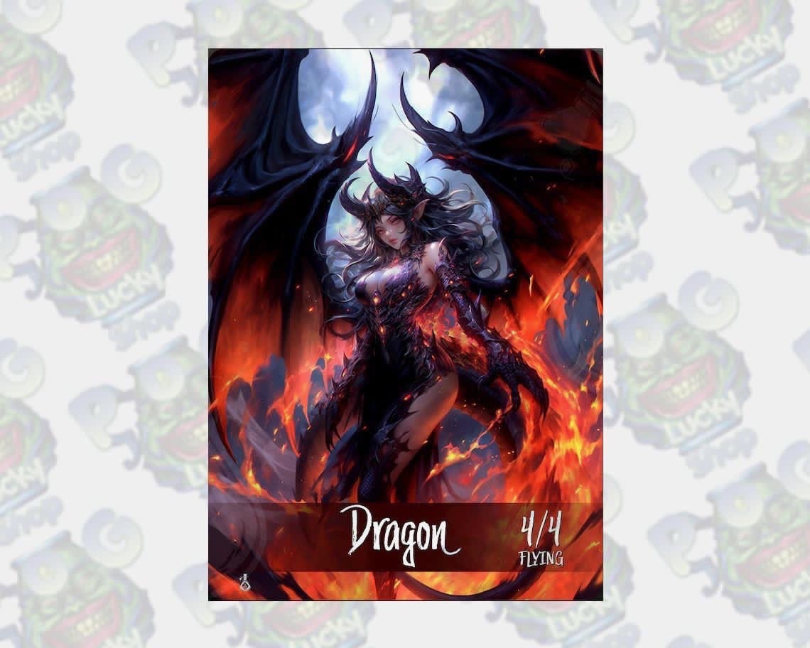 Token Dragon Full Art Mtg Proxy Custom Card Holographic - Etsy