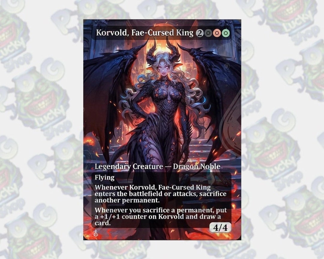 Korvold,fae Cursed-king Full Art Mtg Proxy Custom Card Holographic - Etsy
