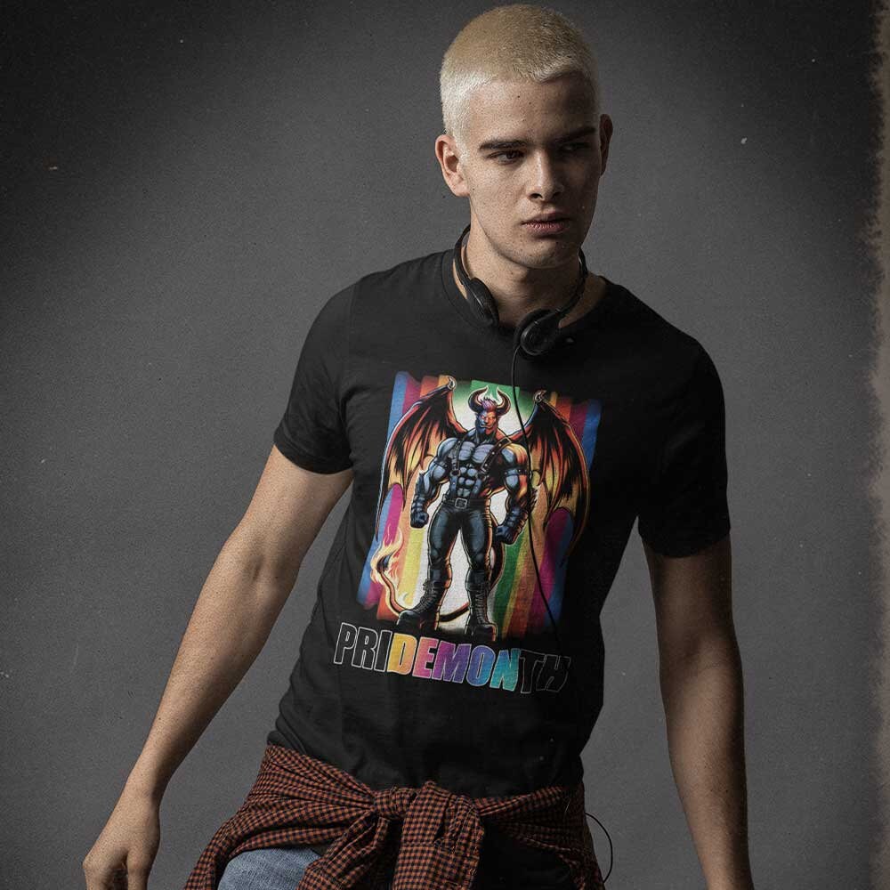 Pride Month DEMON T-shirt LGBTQ Dark Leather Gear Design Gothic Pride ...
